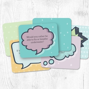 Kids Conversation Starters, Families Conversations Starter Cards Set ...