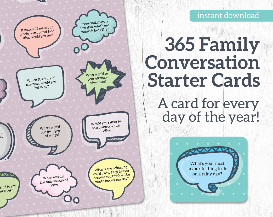 Kids Conversation Starters Families Conversations Starters - Etsy
