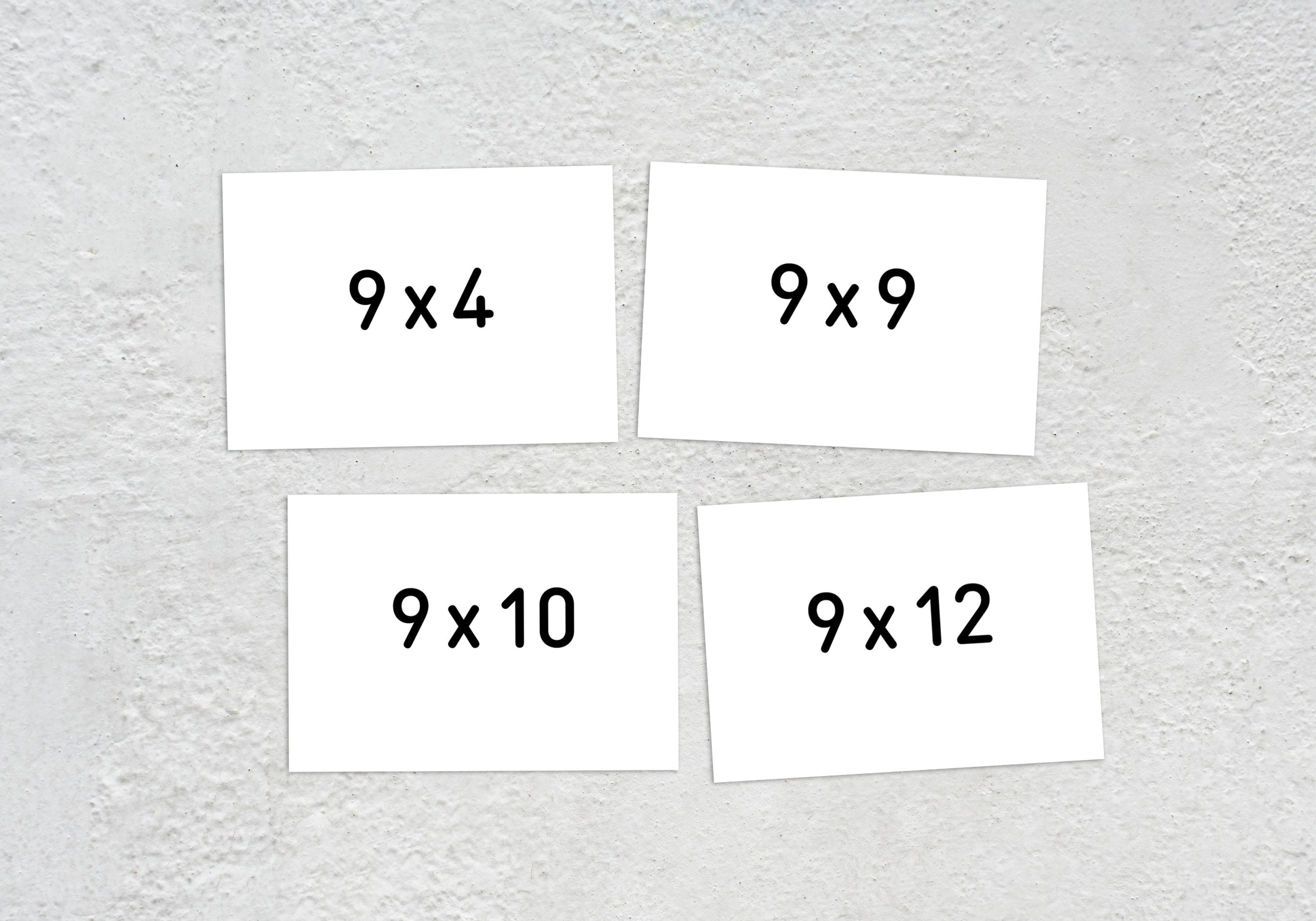 Multiplication Flash Cards & Times Tables Charts PDF Printable ...