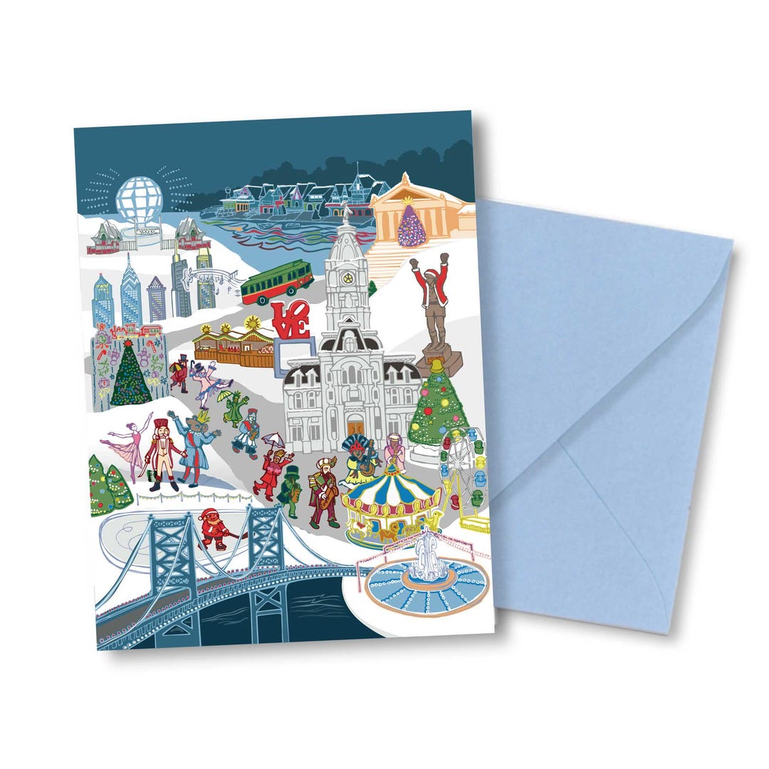 Philadelphia Holiday Card - Philly Christmas - City Christmas Scene ...