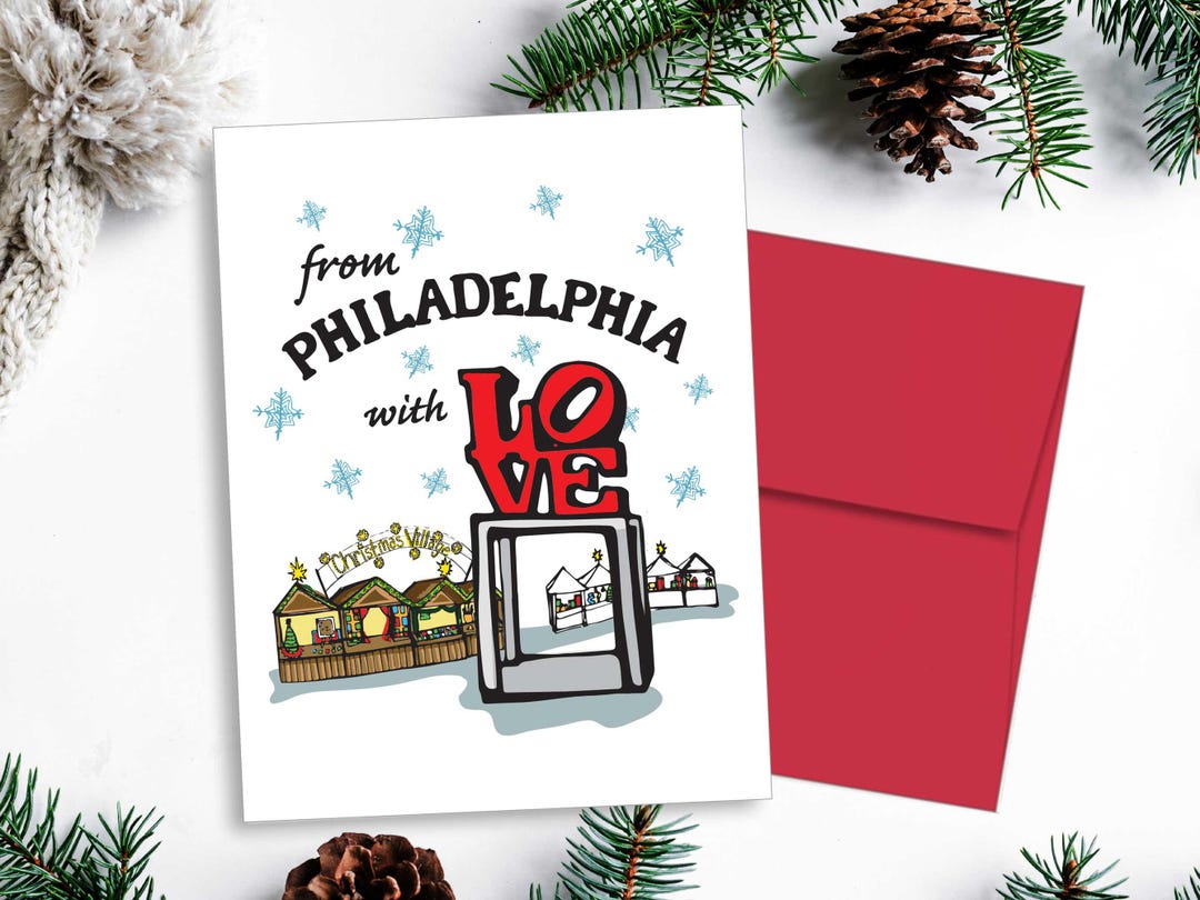 From Philadelphia With Love - Philly Holiday Card - Love Park Christmas ...
