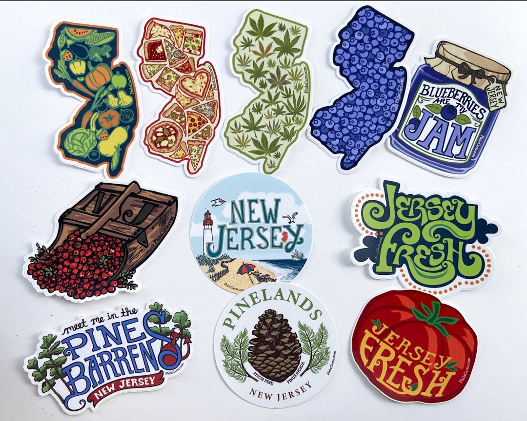New Jersey Sticker Pack - NJ Stickers - New Jersey Gifts - New Jersey ...