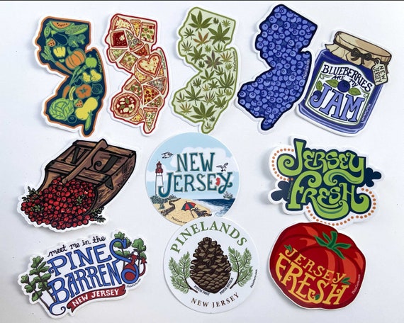 New Jersey Sticker Pack NJ Stickers New Jersey Gifts New - Etsy