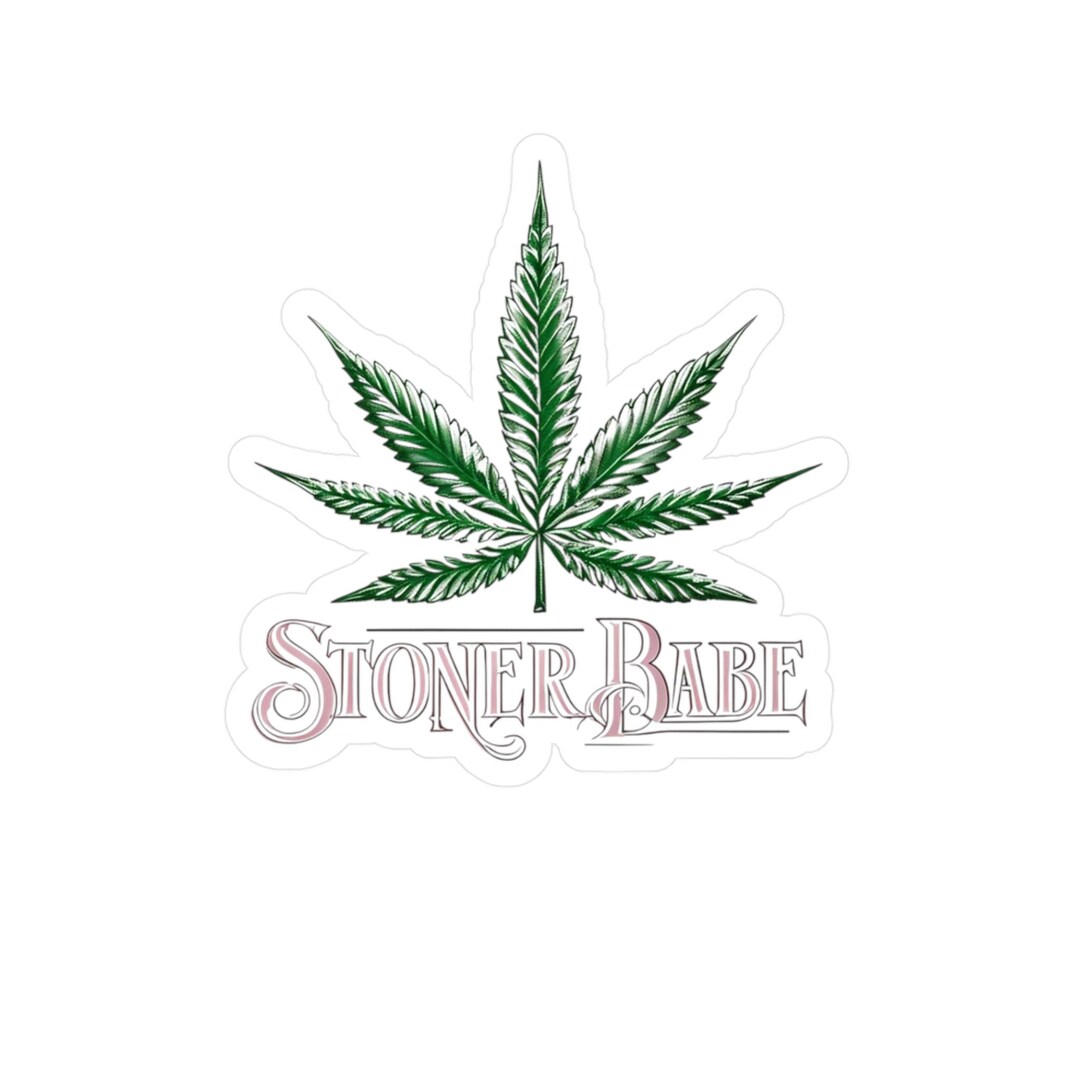 Stoner Babe Vinyl Decals | Cute Cannabis Stickers for Laptops, Water ...