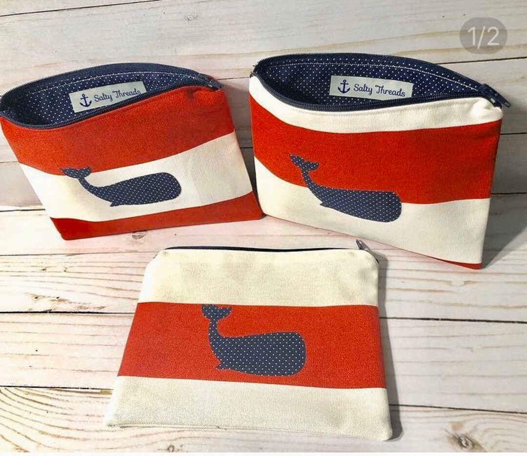 Canvas Whale Pouches, Makeup Bags, Accessories, Organizing Pouch ...