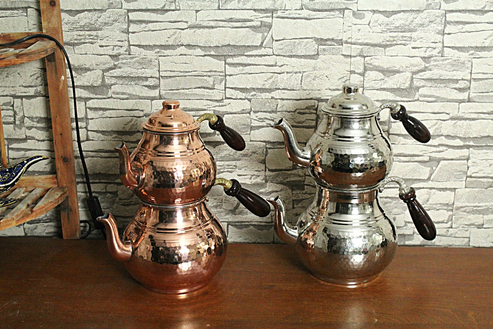 Turkish Tee Pot, Handmade Copper Tea Pot, Hand Carved Tea Set ...