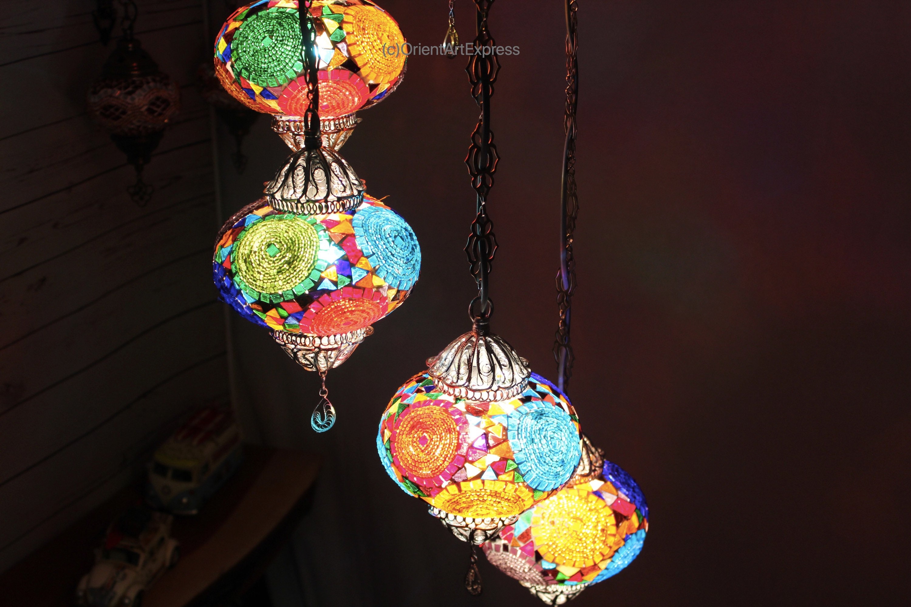 FREE SHIPPING Filigree Mosaic Lamp, Mosaic Chandelier, Lighting ...