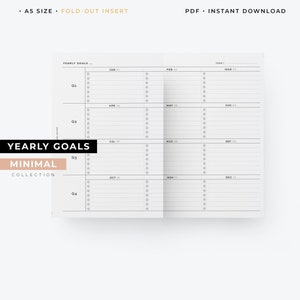 A5, Fold-out Yearly Goals - Etsy
