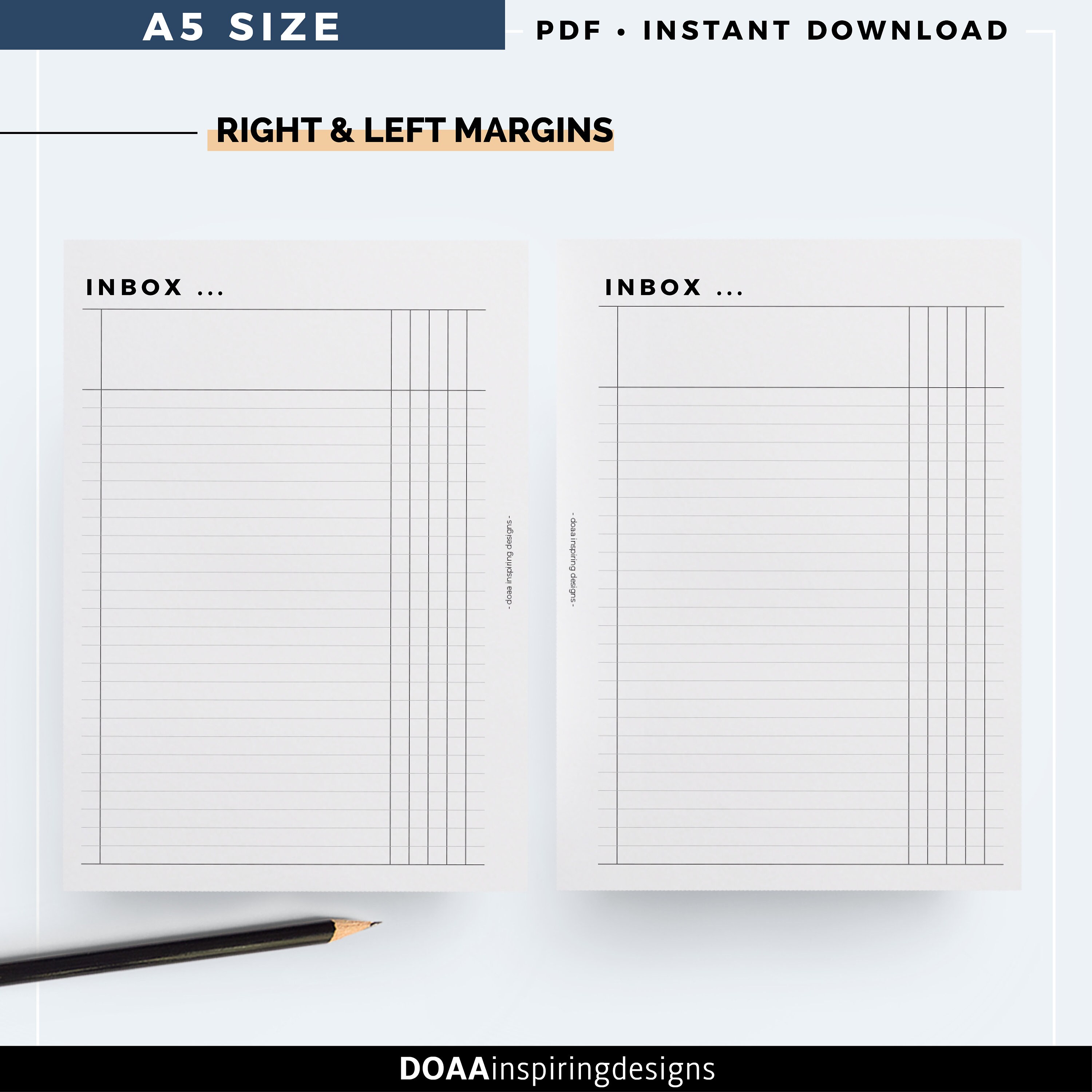 A5 Fillable Inbox Insert Printable Planner Inbox Tracker for - Etsy