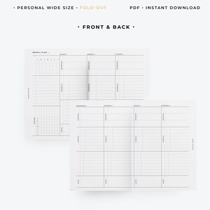 Personal Wide, Fold-out Vertical Weekly Planner Printable ...