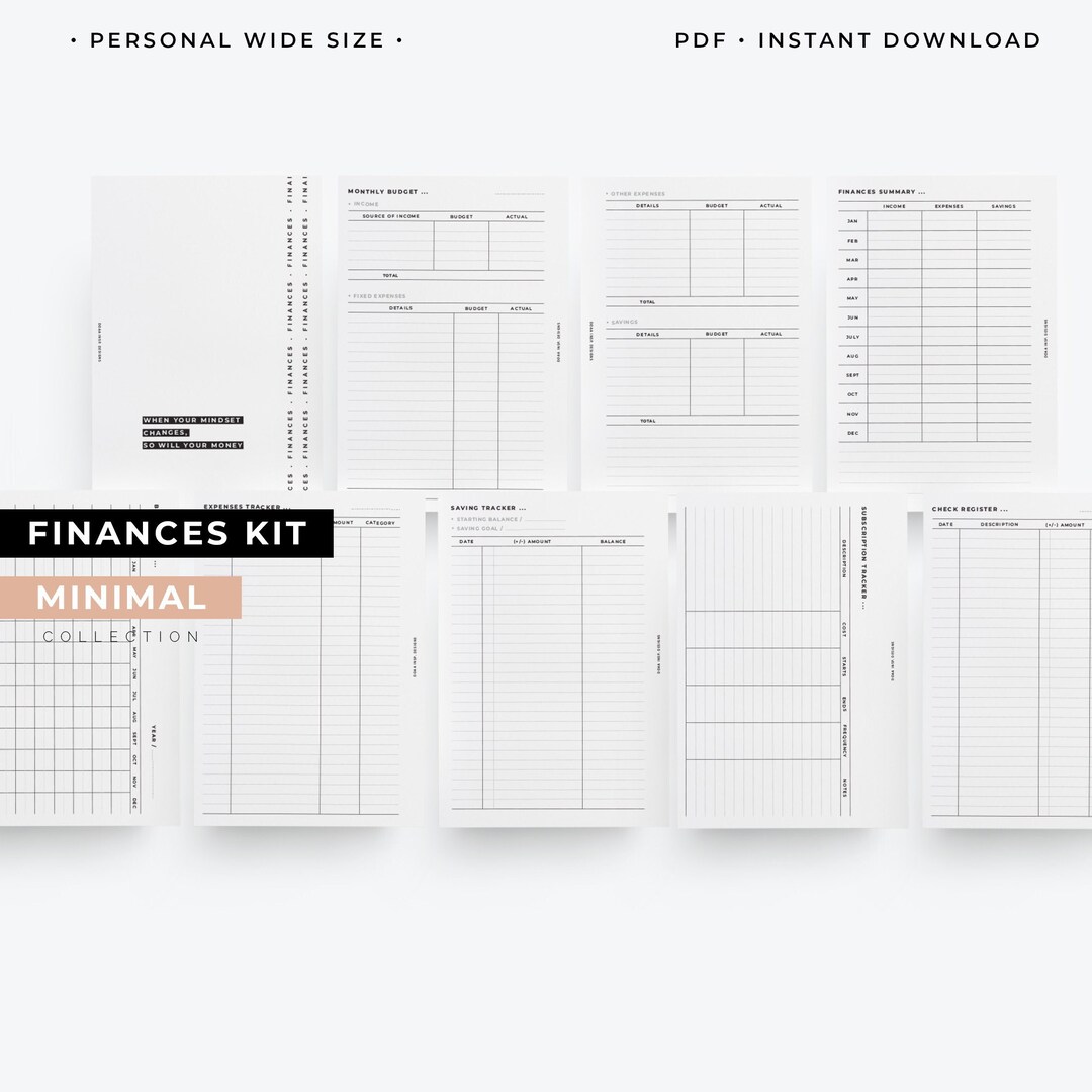 New 2025 Personal Wide Finance Planner Inserts | Expense Tracker ...