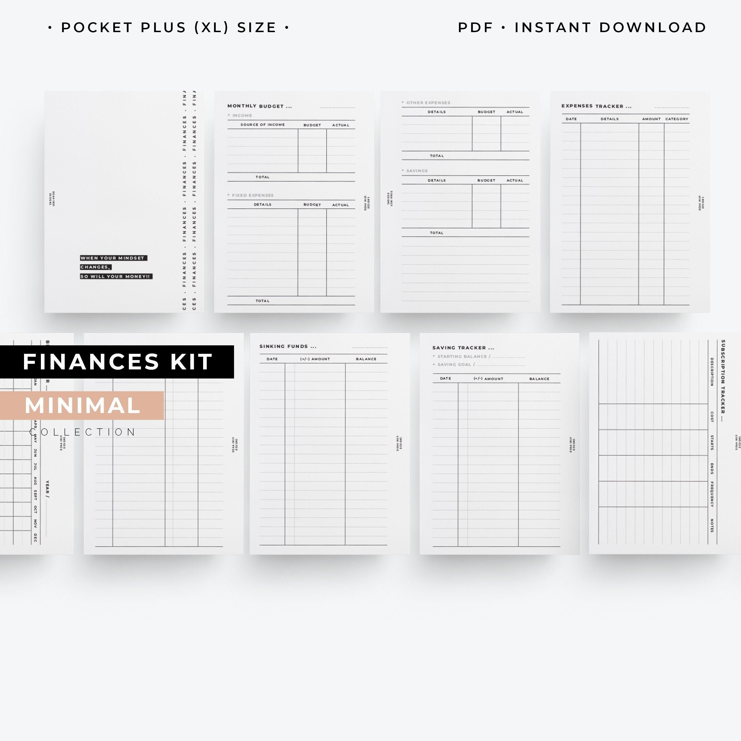 Pocket Plus Finances Planner: Budget & Bill Tracker Templates (digital ...