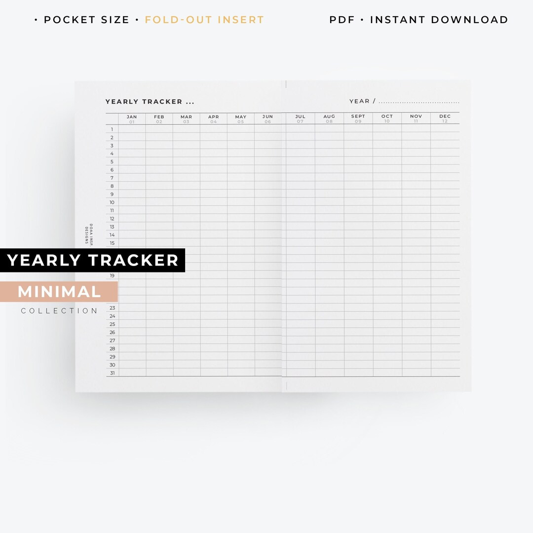 Pocket Size Fold-out Yearly Tracker - Etsy