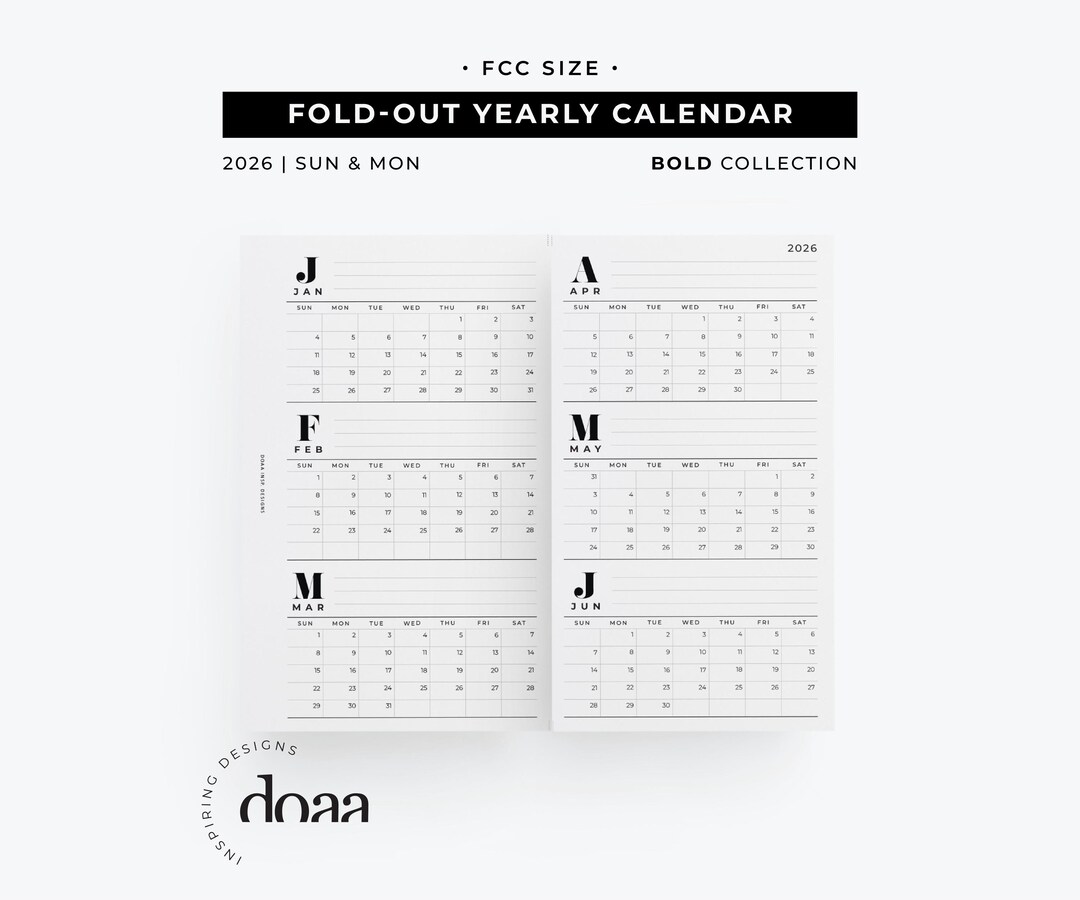 2026 Franklin Covey Compact Foldout Yearly Calendar Printable Planner ...