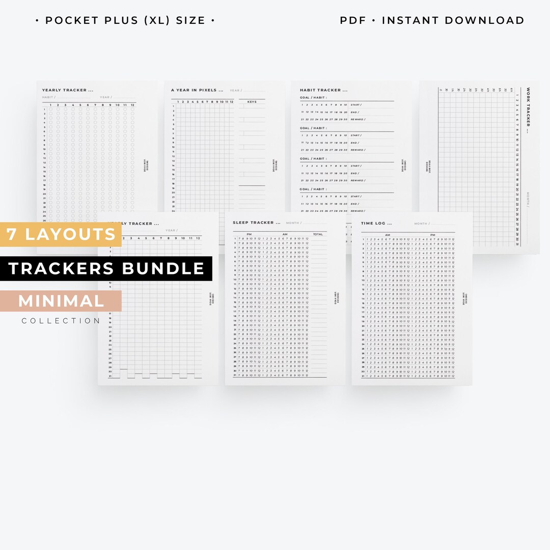 Pocket PLUS Size Trackers Bundle, Pocket Xl Work Tracker, Pocket Sleep ...