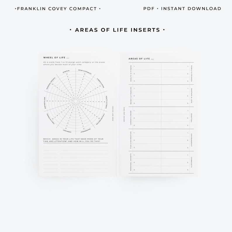 FCC Goal Planner Printable Franklin Covey Compact Goal - Etsy