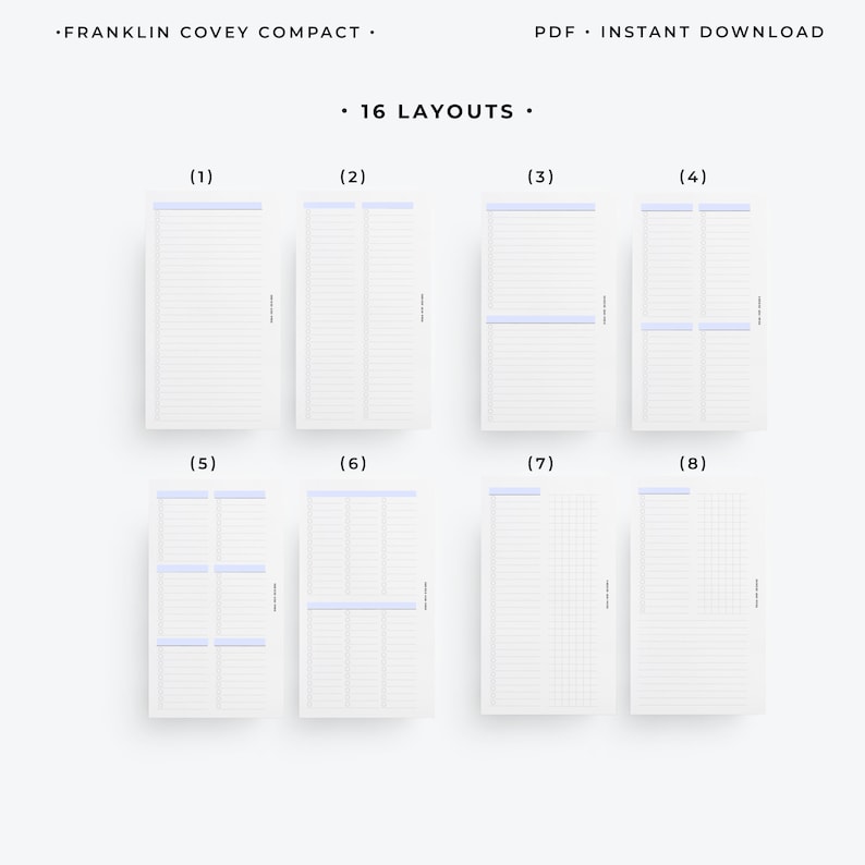 FC Compact Size Fillable Lists Bundle Editable to Do List 16 | Etsy