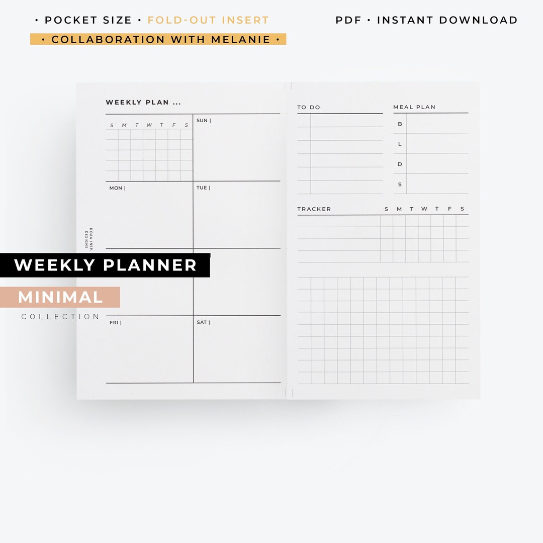 Pocket Size, Fold-out Weekly Planner Printable | Collaboration With ...