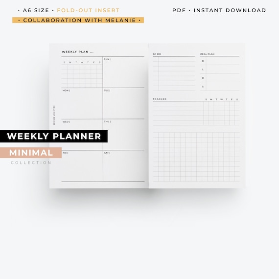 A6 Fold-out Weekly Planner Printable Collaboration With | Etsy