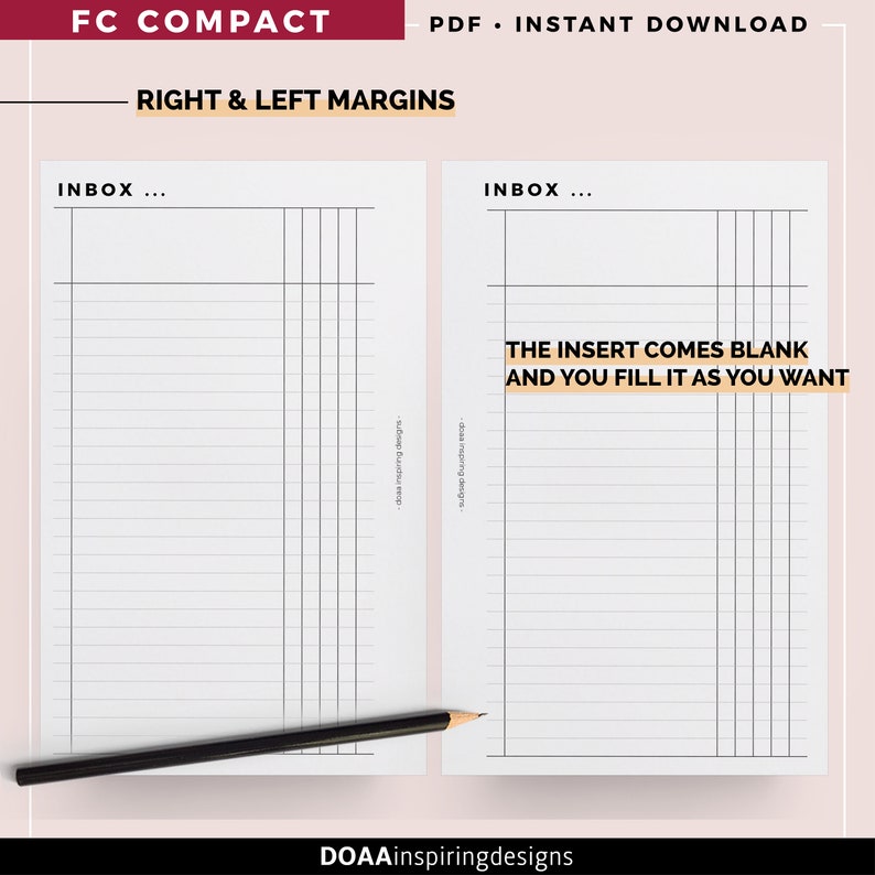 FC Compact Fillable Inbox Printable Planner | Etsy