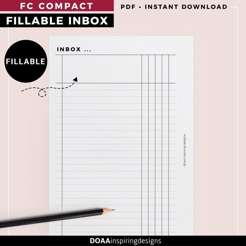 FC Compact Fillable Inbox Printable Planner | Etsy