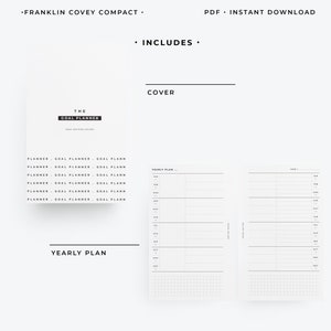 FCC, Goal Planner Printable, Franklin Covey Compact Goal Setting Template, Yearly Planner, FC ...