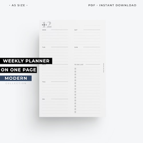 A5 Weekly Planner Printable Planner Inserts Week on Two - Etsy