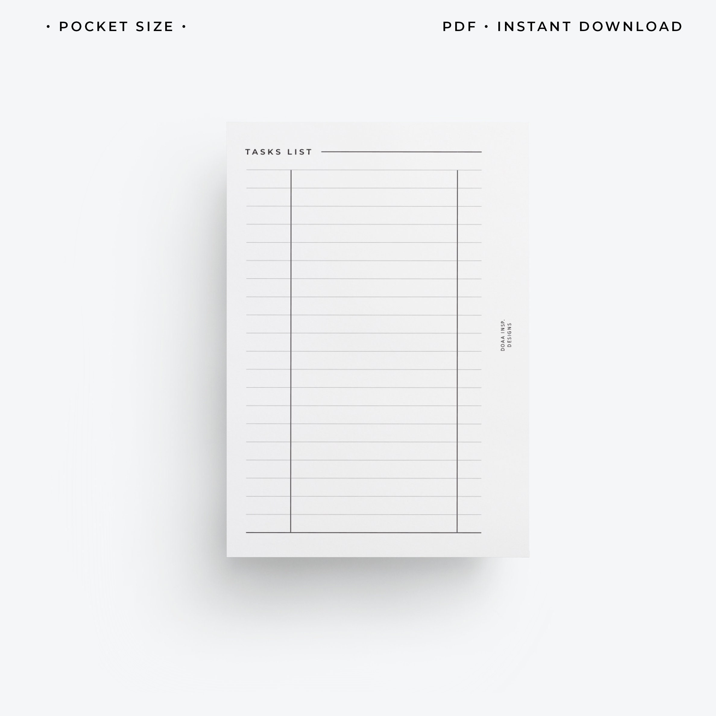 Pocket Size to Do List Printable, Tasks List Insert - Etsy