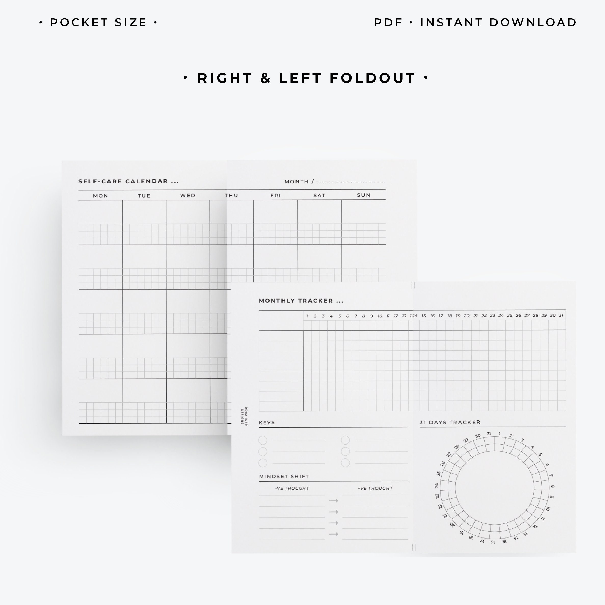 Pocket Size, Fold-out Self-care Planner Printable | Collaboration With ...