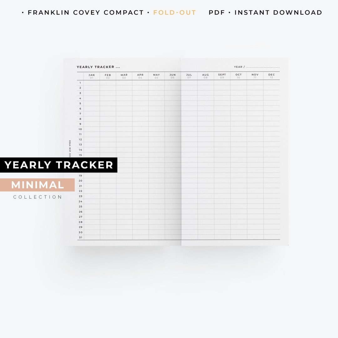 FCC Foldout Yearly Tracker, Year at a Glance, Daily Habits Tracker - Etsy