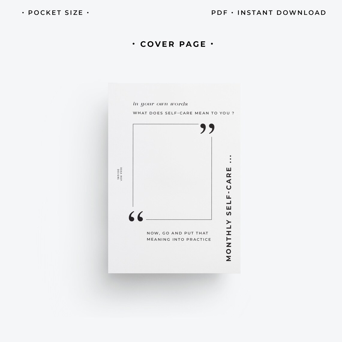 Pocket Size, Fold-out Self-care Planner Printable | Collaboration With ...