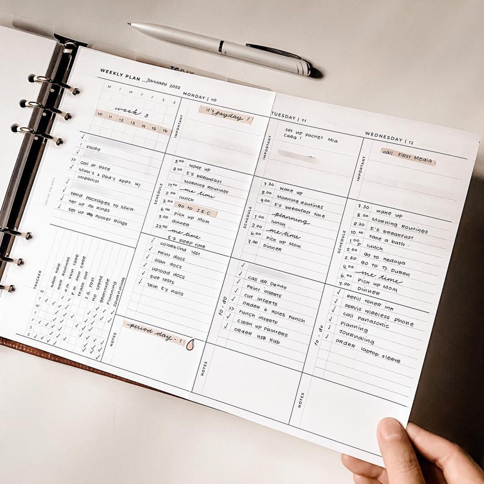 A5, Fold-out Vertical Weekly Planner Printable Collaboration With ...