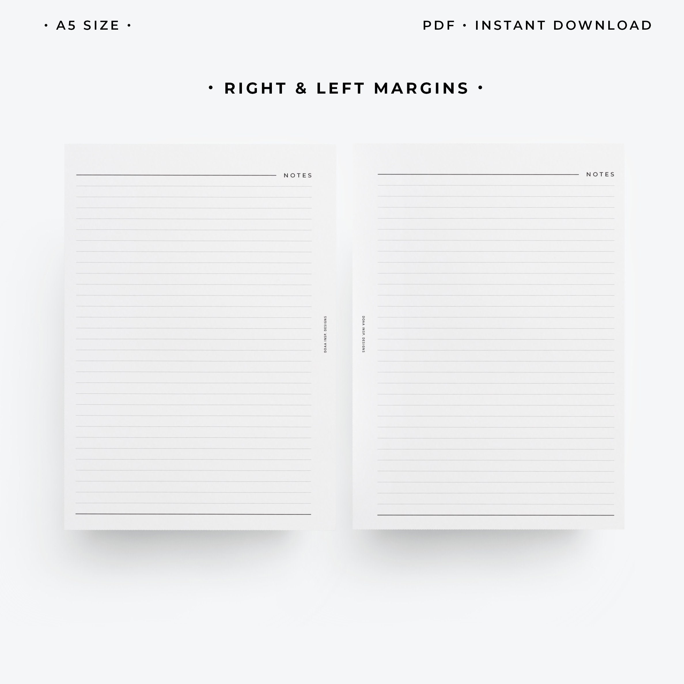 Notes Page for A5 Planners, A5 Notes Planner Printable, Notes Taking ...