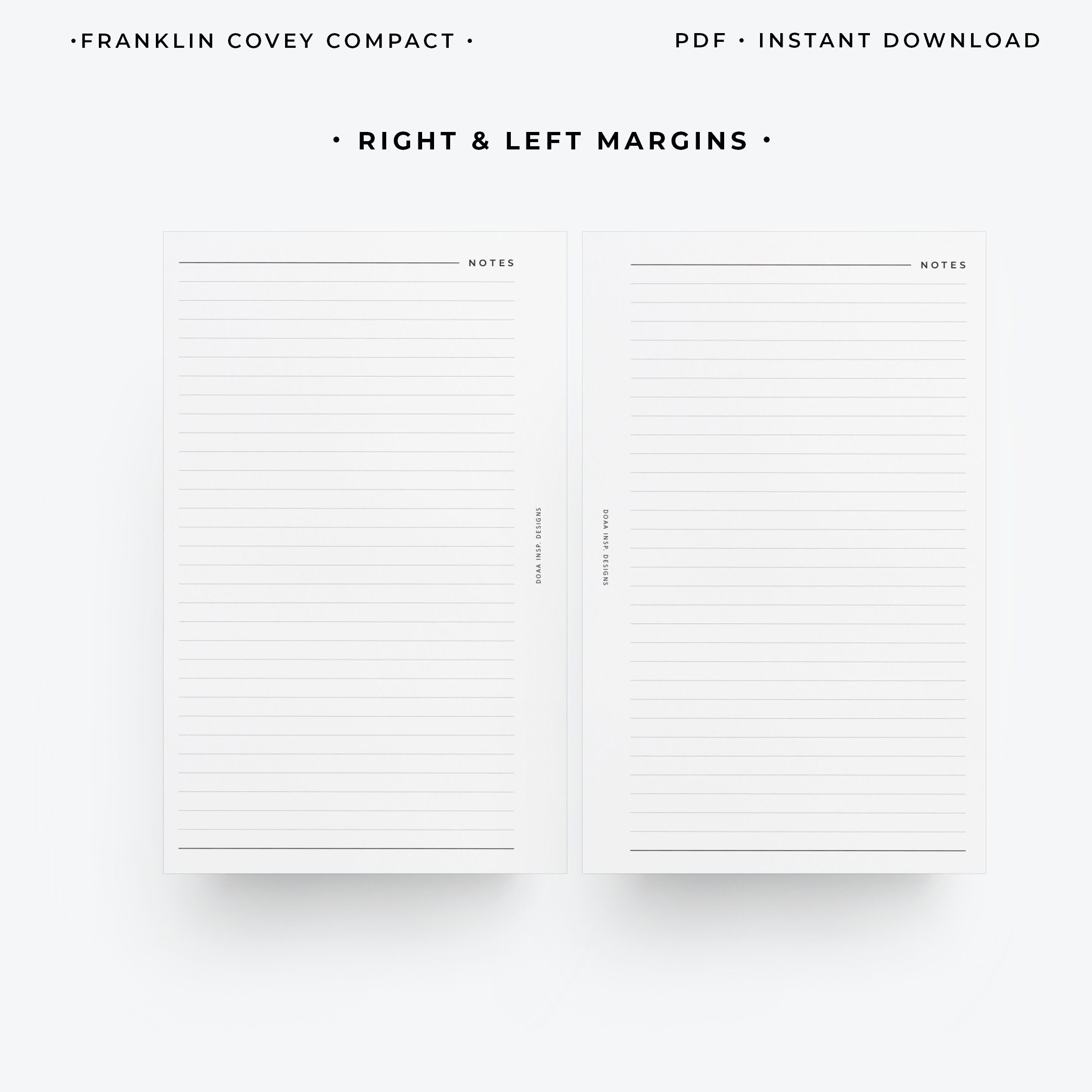 FC Compact Notes Page Insert, Lines Notepad Printable - Etsy