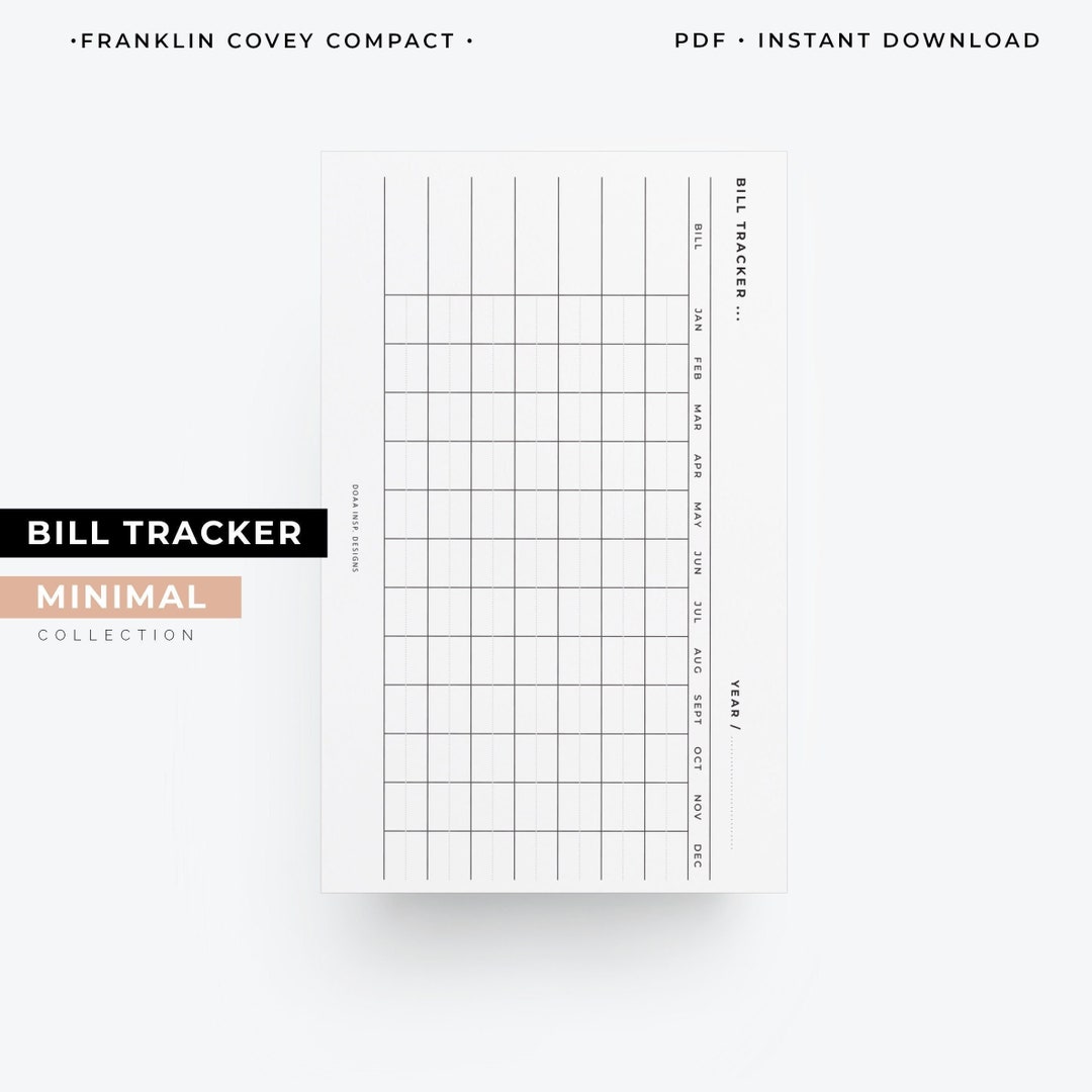 FCC Bill Tracker, Bills Payment Tracker, Monthly Bills Tracker ...