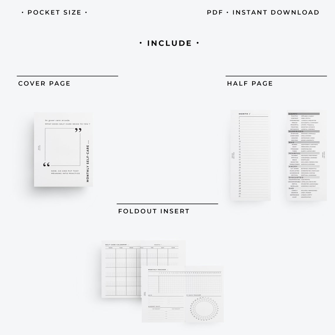 Pocket Size, Fold-out Self-care Planner Printable | Collaboration With ...