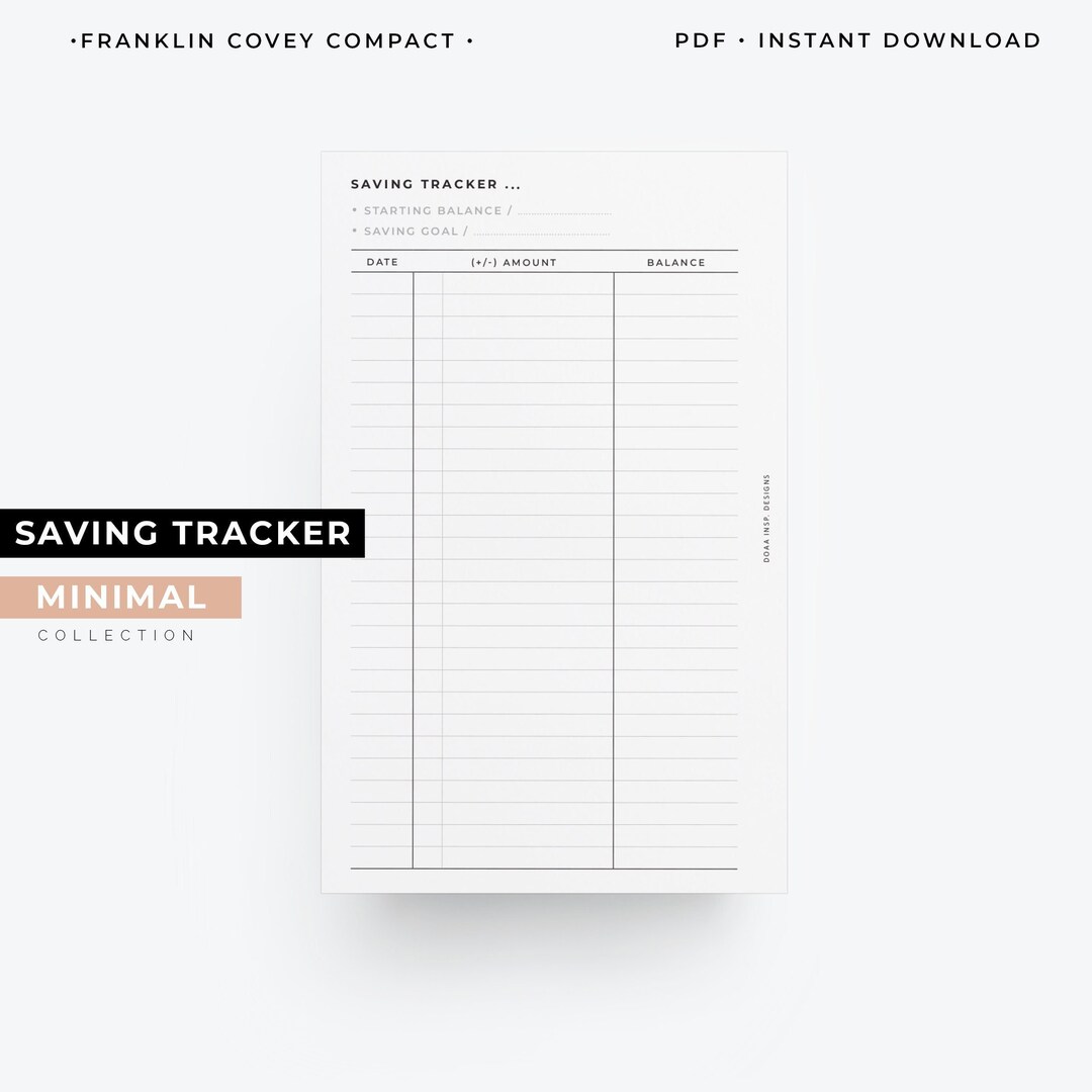 FCC Saving Tracker Planner Printable, Money Tracker, Savings Log ...
