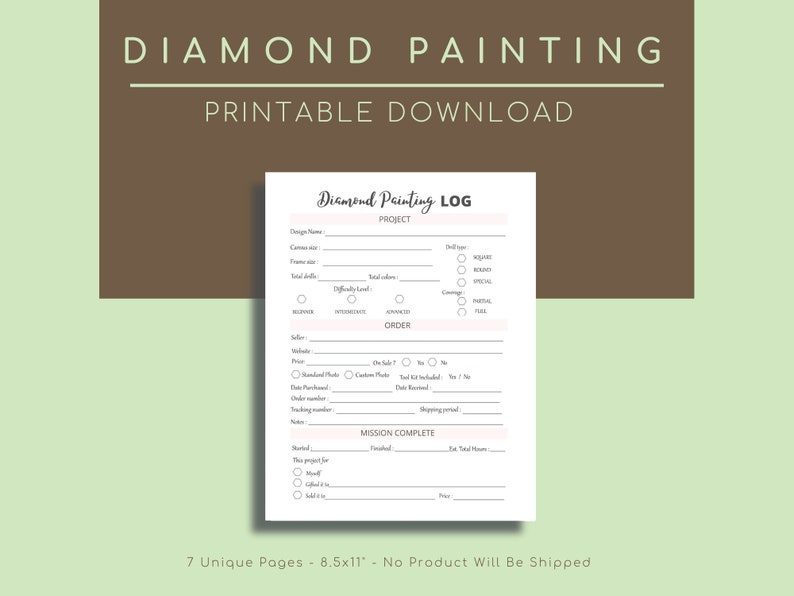 Diamond Painting Journal, DIY Paint by Diamonds Organizer, Project ...