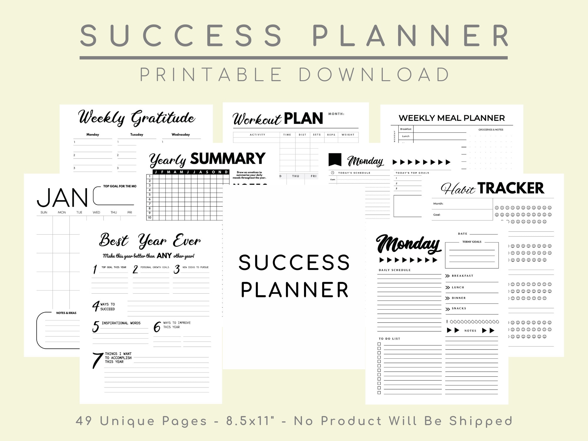 Success Planner, Goal Setter, Goal Planning, Success Tracker, Template ...