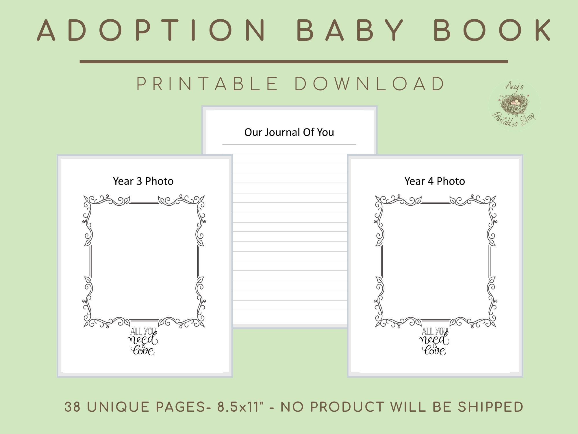 Adoption Baby Book Newborn Adoption Day Memory Record Your - Etsy