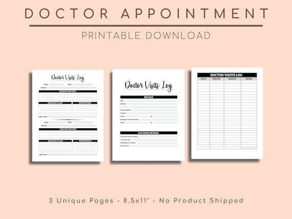 Doctor Appointment Journal Health Care Wellness Notes - Etsy