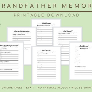 Grandfather Memory Book, Grandpa Legacy Book, Grandparent Keepsake ...
