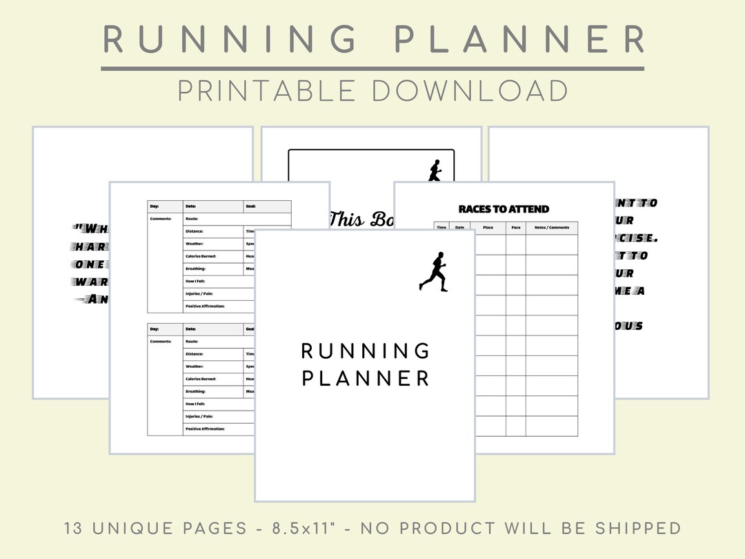 Running Planner, Running Calendar, Runners Journal, Runners High, Gifts ...