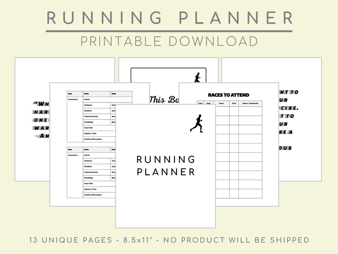 Running Planner, Running Calendar, Runners Journal, Runners High, Gifts ...