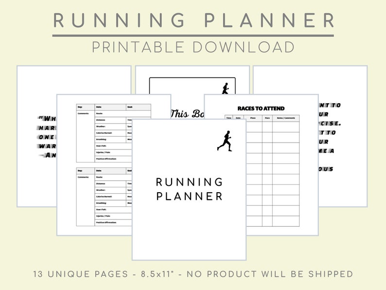Running Planner, Running Calendar, Runners Journal, Runners High, Gifts ...