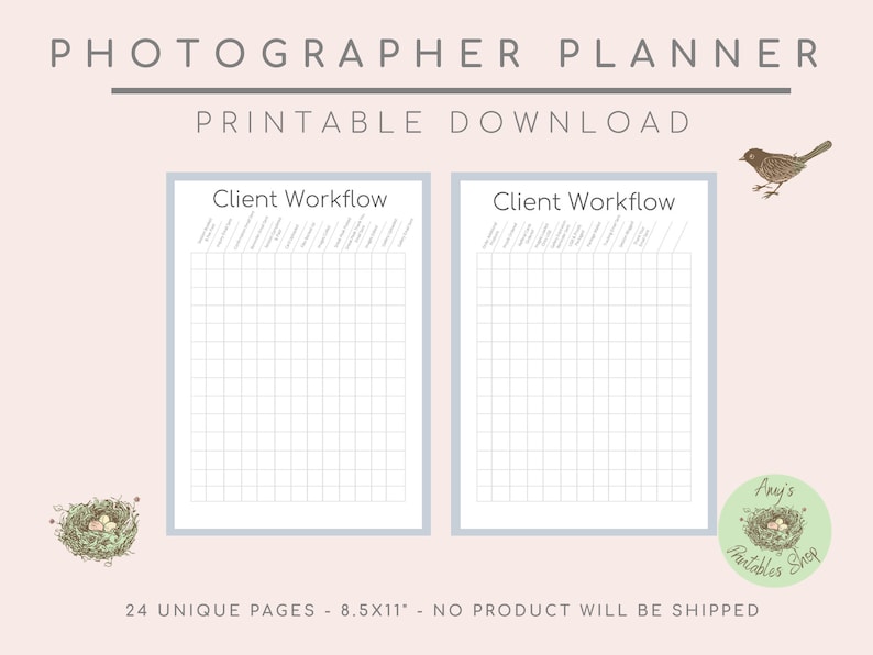 Photographer Planner Photography Book Photo Session Workflow | Etsy Canada