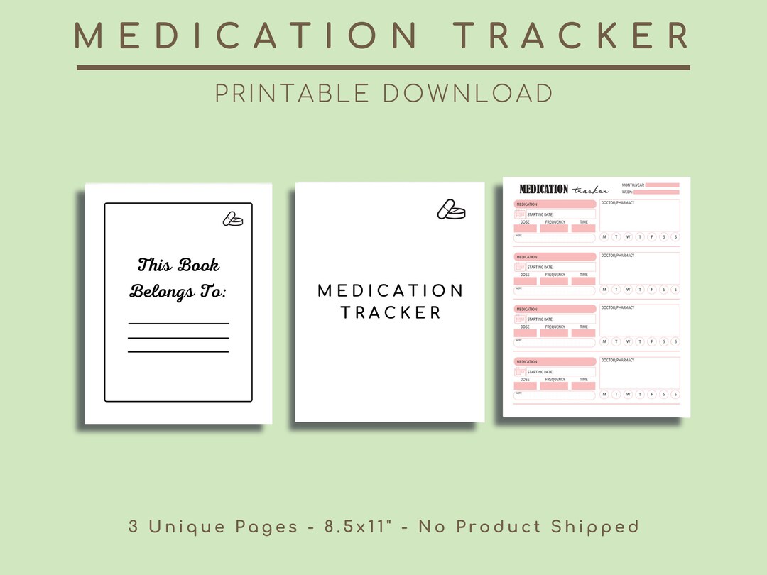 Medication Tracker, Medicine Organizer Chart, Prescription List ...
