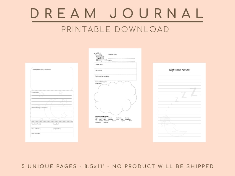 Dream Journal, Dream Interpretation, Diary, Sleep Log, Sleep Tracker ...