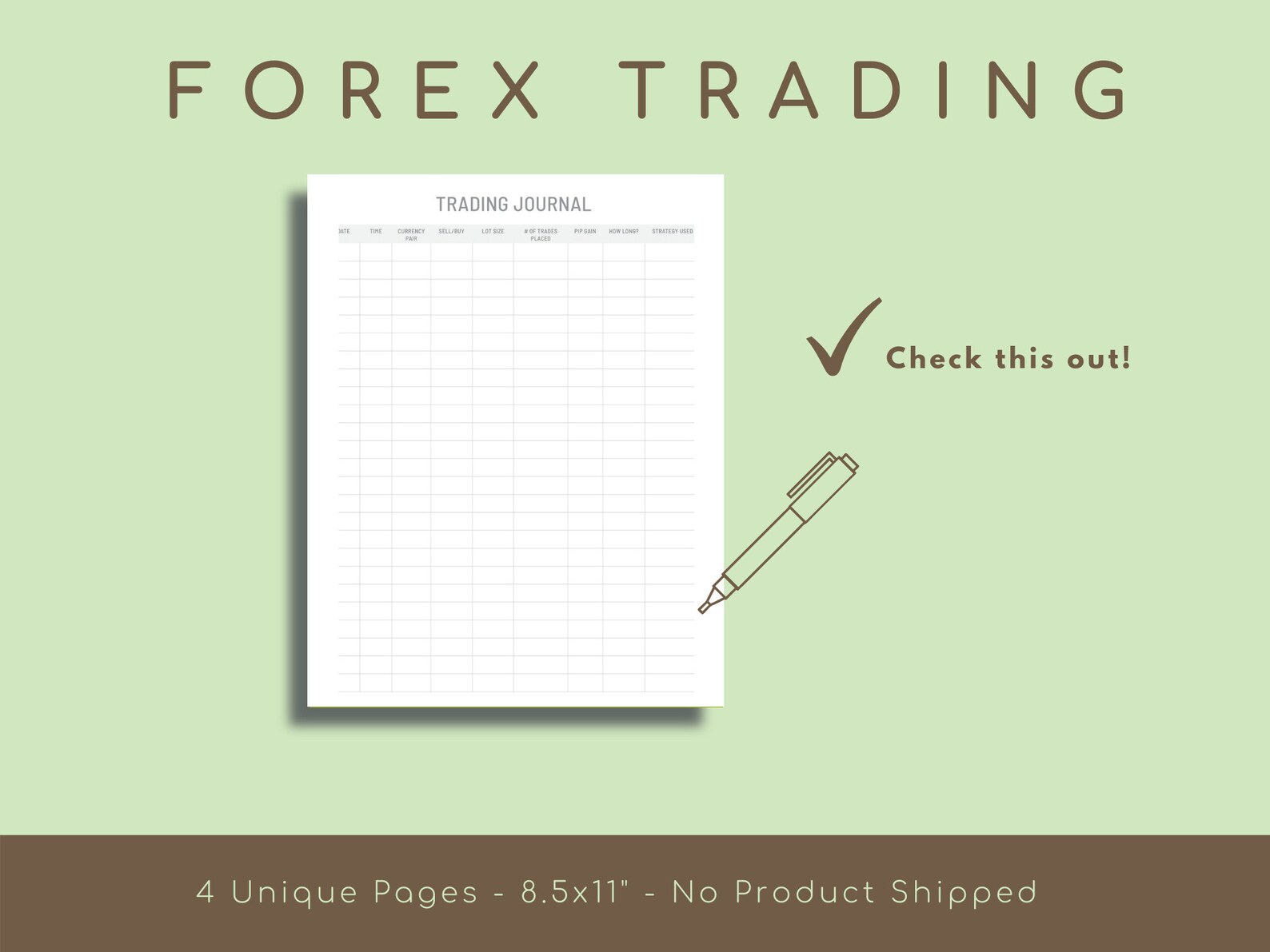 Stock Market Forex Trading Journal, Day Trader Investing Book, Stock ...