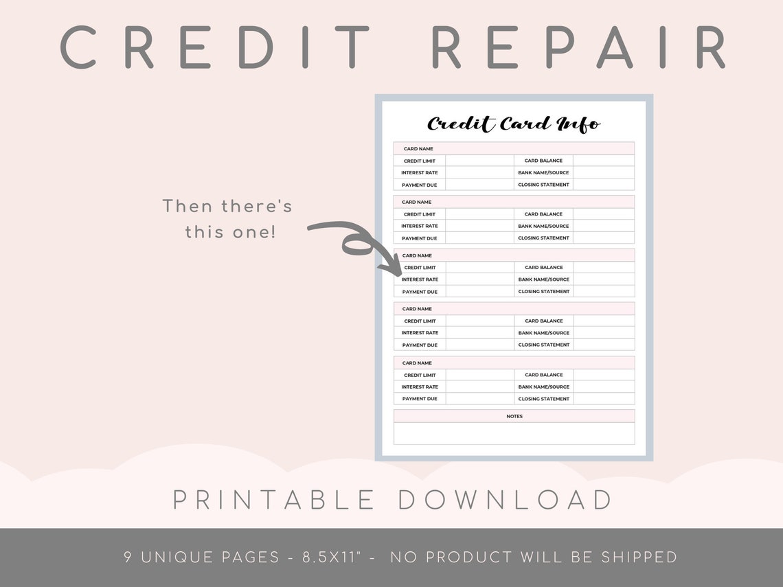 Credit Repair Guide DIY Credit Repair Credit Repair Planner - Etsy
